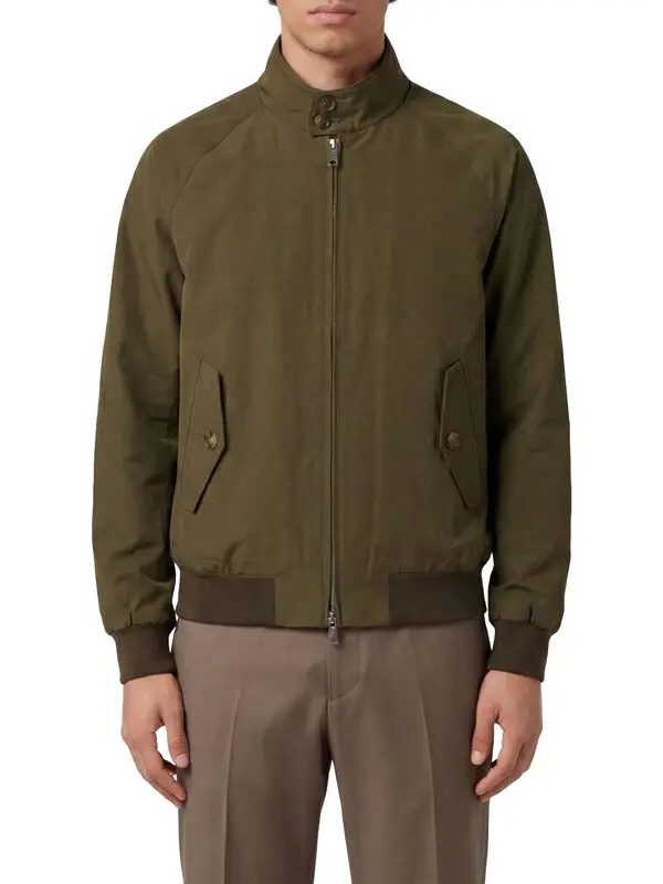 BARACUTA Cotton Blend Bomber Jacket - Green
