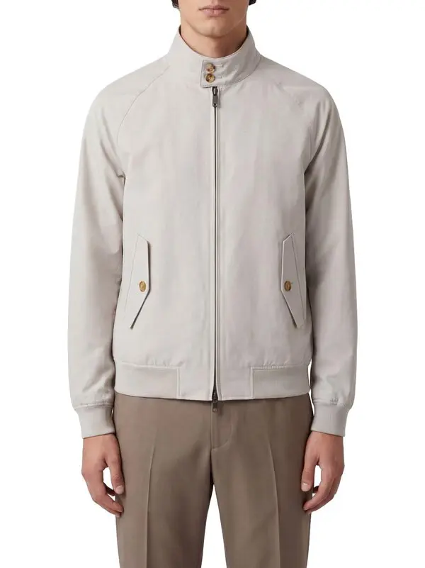 BARACUTA Cotton Blend Bomber Jacket - Grey