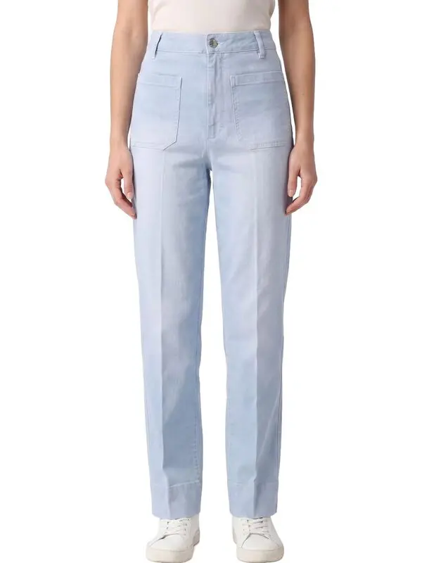 Victoria Beckham High Rise Straight Leg Jeans - Blue