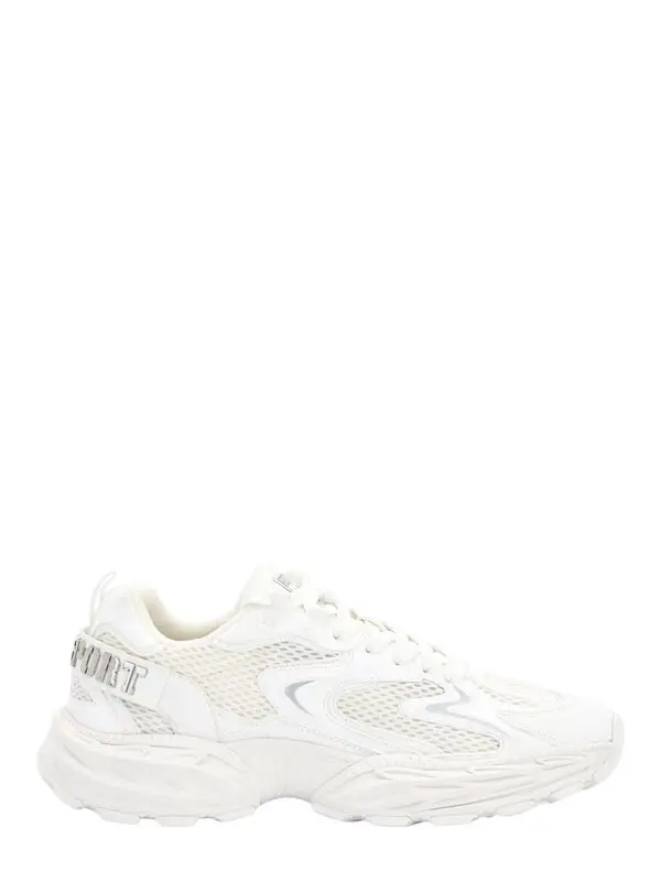 PLEIN SPORT Pulse X Sneakers In Calfskin Leather And Mesh - White