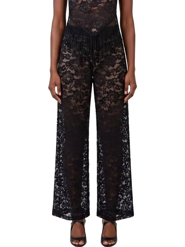 VENUJA Lace Wide Leg Pants - Black