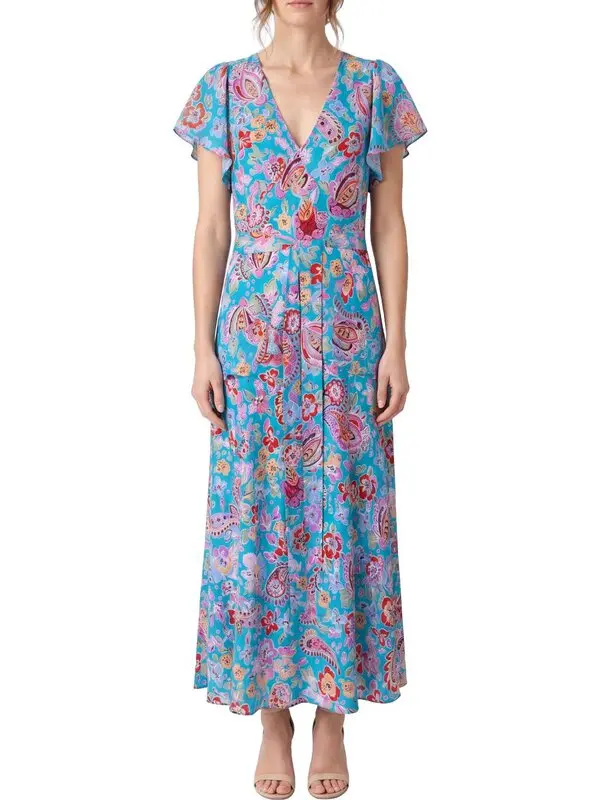 Rixo Printed Midi Dress - Blue