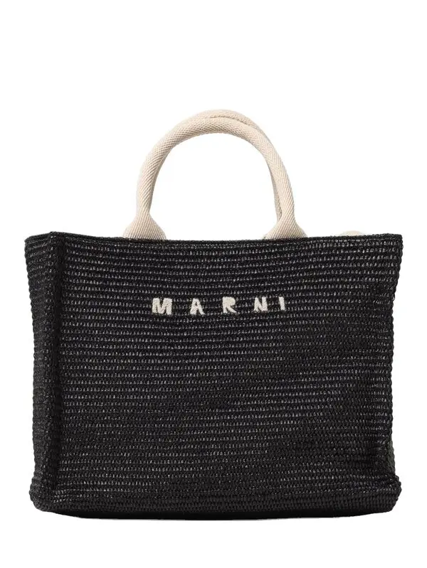 Marni Raffia Tote Bag - Black