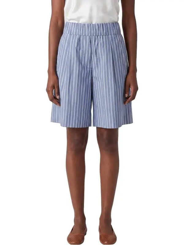 MYTHS Striped Relaxed Fit Shorts - Blue