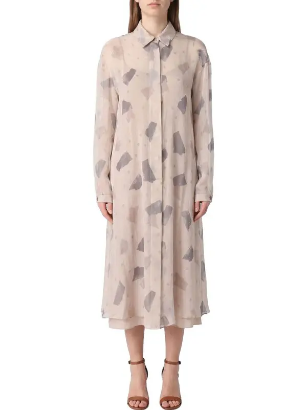 Emporio Armani Printed Midi Shirt Dress - Multicolor