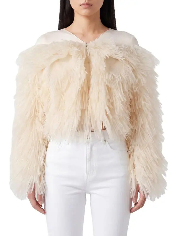 Elisabetta Franchi Textured Jacket - White