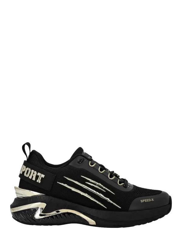 PLEIN SPORT Sneakers With Metallic Detailing - Black 1