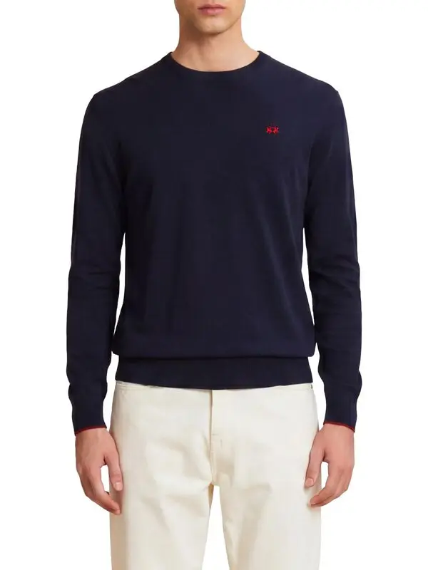 LA MARTINA Crew Neck Pullover - Navy