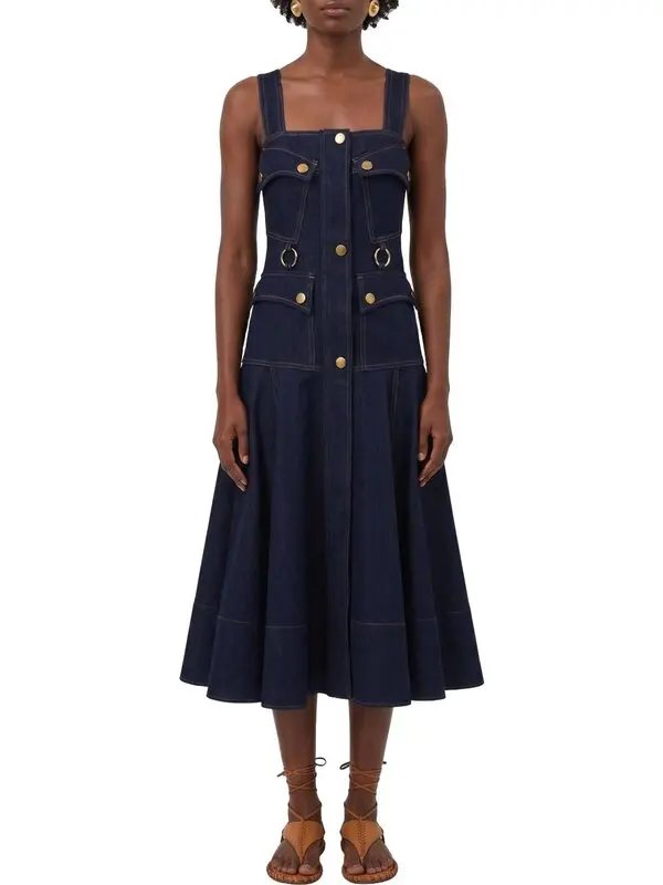 Zimmermann Denim Utility Dress - Blue