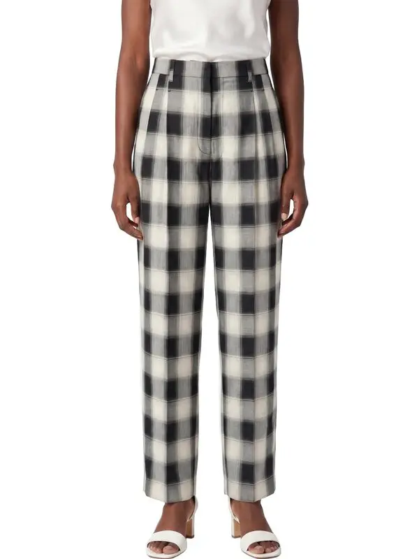 Phoebe Philo Plaid Tailored Trousers - Black