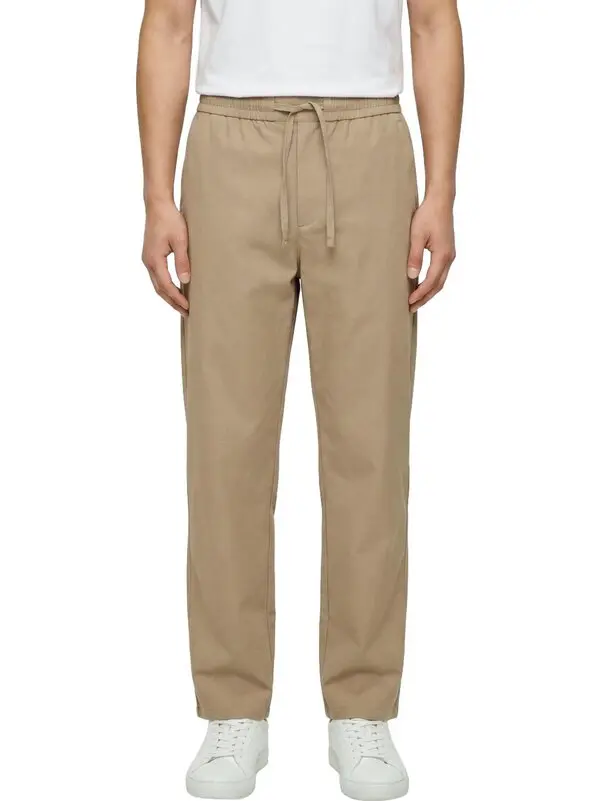 AMI Paris Cotton Drawstring Trousers - Beige