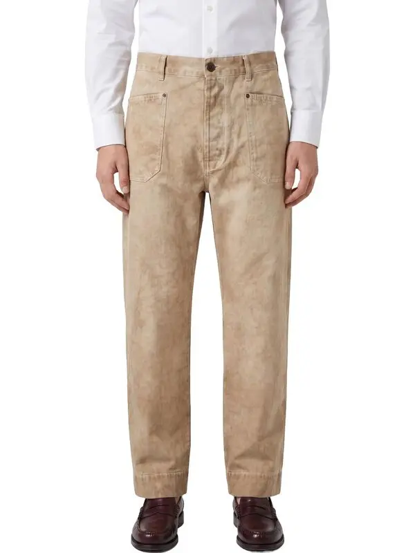VIVIENNE WESTWOOD Five-pocket Straight Fit Cotton Jeans - Beige
