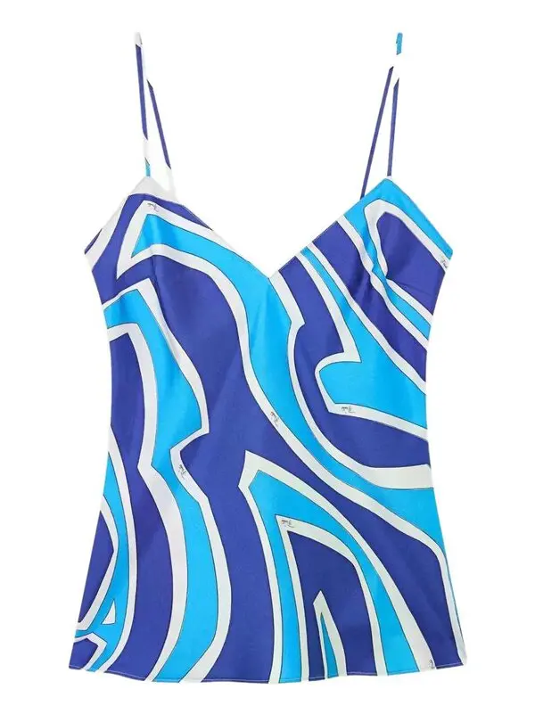 Emilio Pucci Labirinto Print Camisole Top - Blue