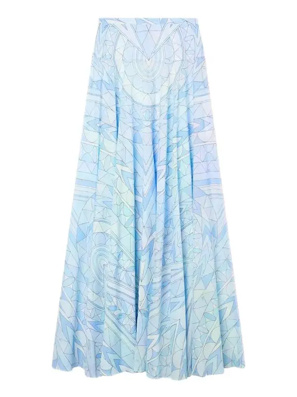 Emilio Pucci Manuba Geometric-print Strapless Skirt - Blue