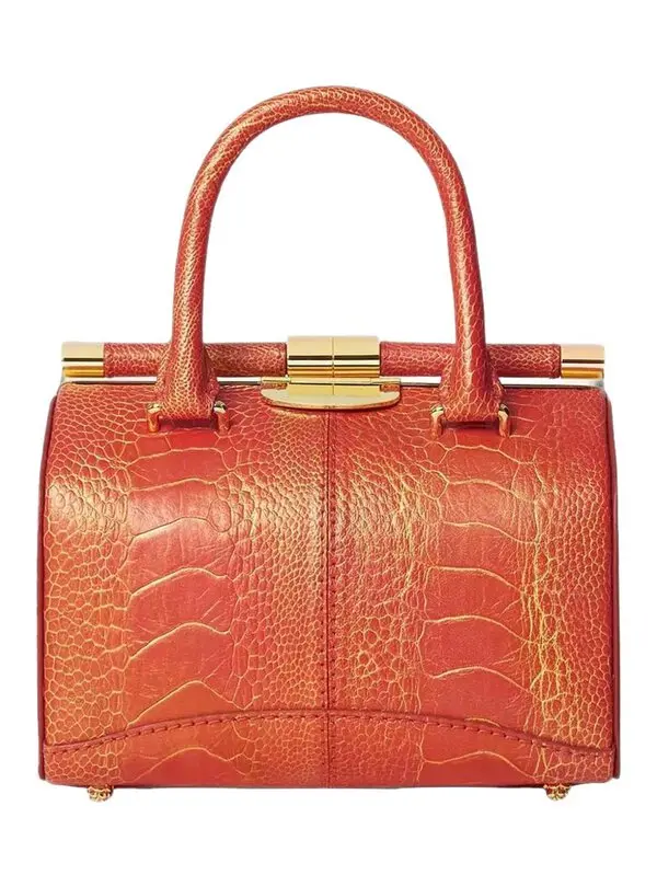 Tyler Ellis Small Jamie Doctor Leather Tote Bag - Orange