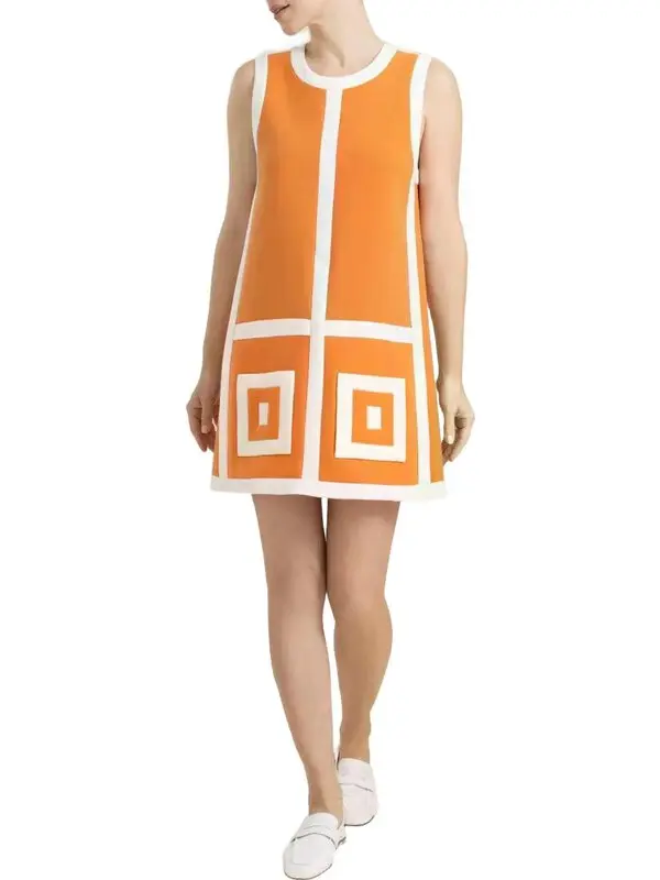 Alexis Estara Geometric-pattern Mini Dress - Orange