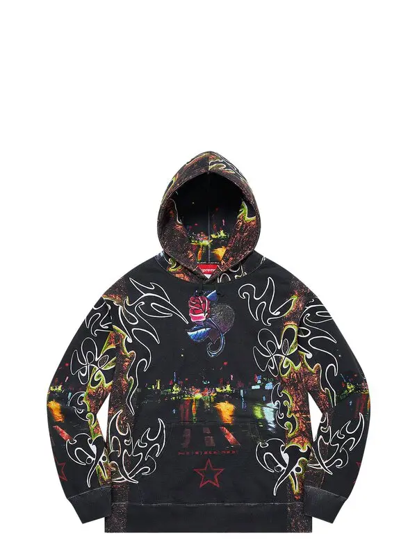 Supreme East Broadway Hooded Sweatshirt - Black