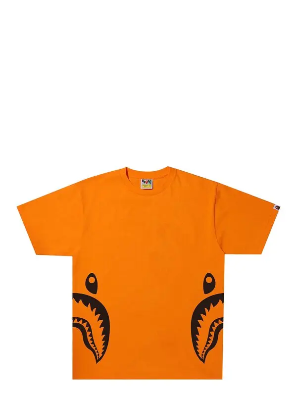 A BATHING APE Bicolor Side Shark Tee - Orange