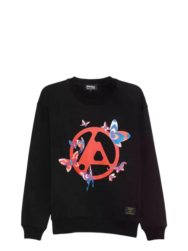 PEACE AND AFTER Butterfly Print Sweatshirt - Black
