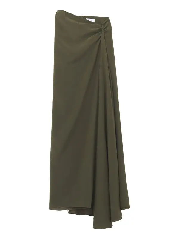 Alexander McQueen Asymmetric Waist Maxi Skirt - Green