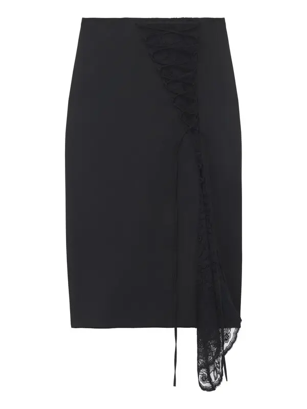 Alexander McQueen Corset Lacing Detail Pencil Skirt - Black