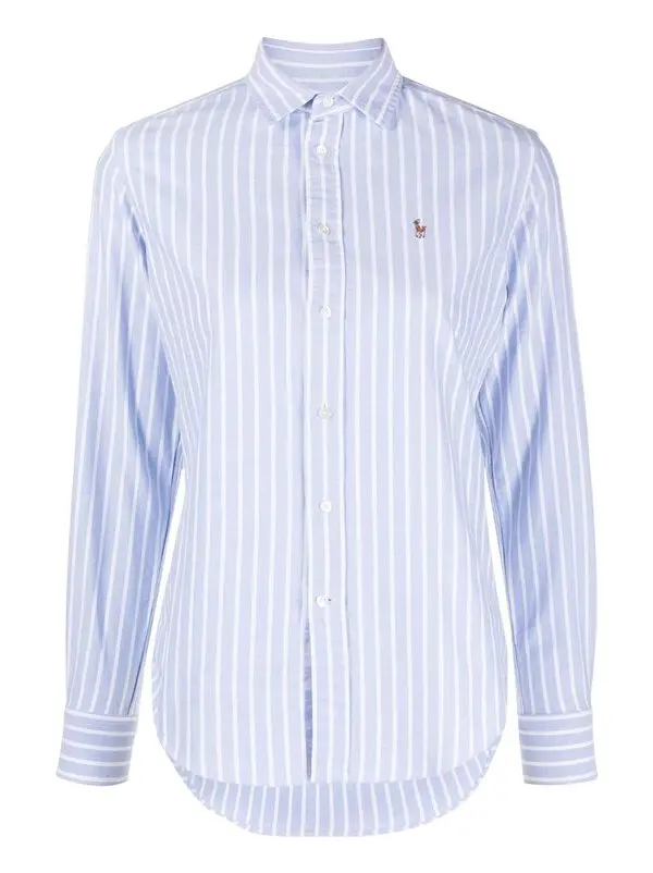 Polo Ralph Lauren Slim Fit Striped Oxford Shirt - Blue