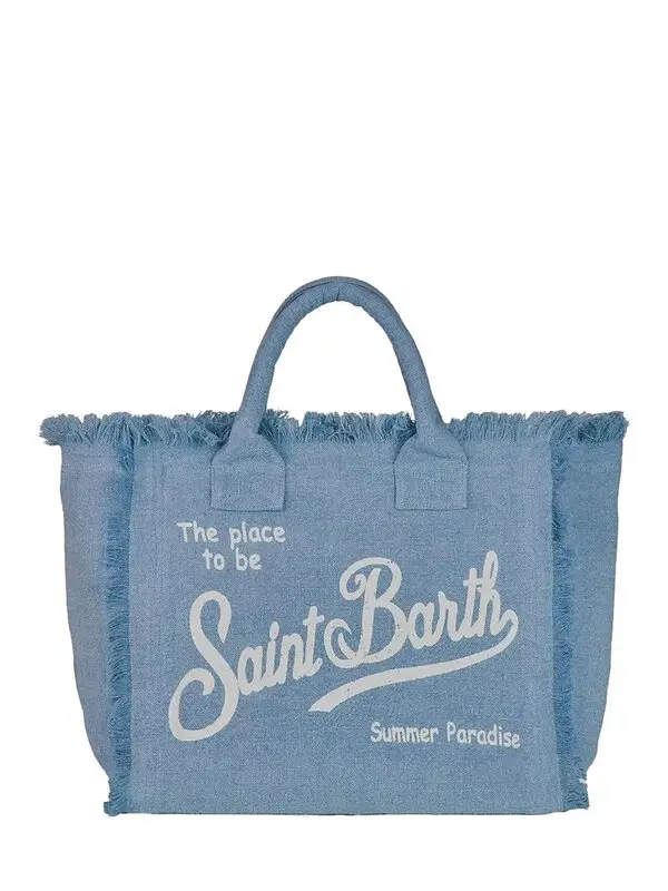 MC2 SAINT BARTH Linen Tote Bag - Blue