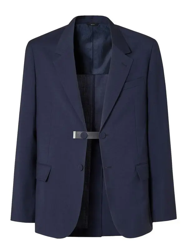 Fendi Single-breasted Wool Canvas Blazer - Blue