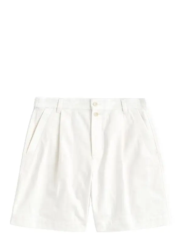 Cos Pleated Denim-herringbone Shorts - White