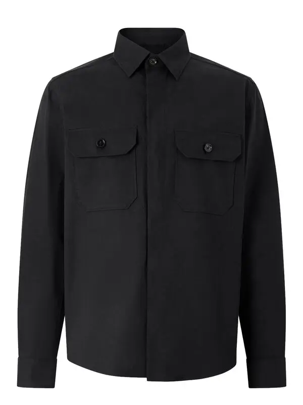 Zegna Cotton-blend Overshirt - Black