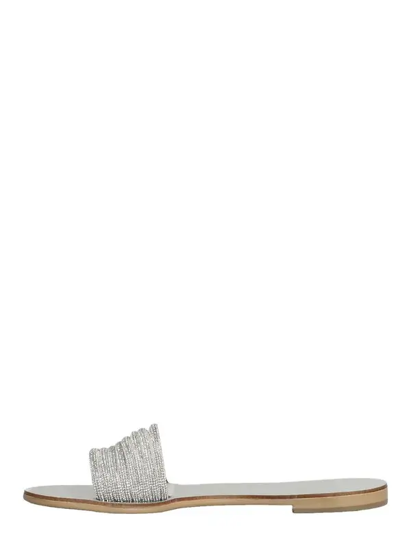 NICOLAS LAINAS Crystal-embellished Slip-on Sandals - Silver
