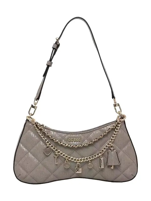 Guess Quilted Charm Shoulder Bag - Grey