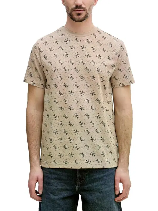 Guess Monogram-print T-shirt - Neutrals