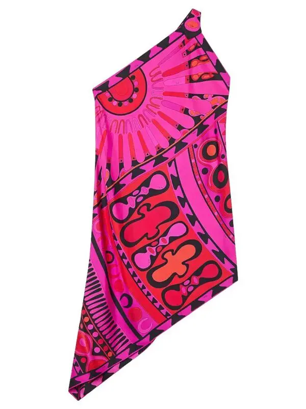 Emilio Pucci Silk One-shoulder Dress - Pink