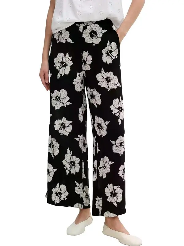 Rip Curl Floral Print Wide-leg Palazzo Pants - Black