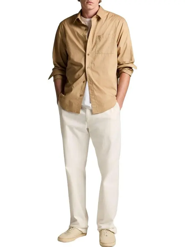 Vince Louie Relaxed Cotton-linen Chino Pant - Blanco