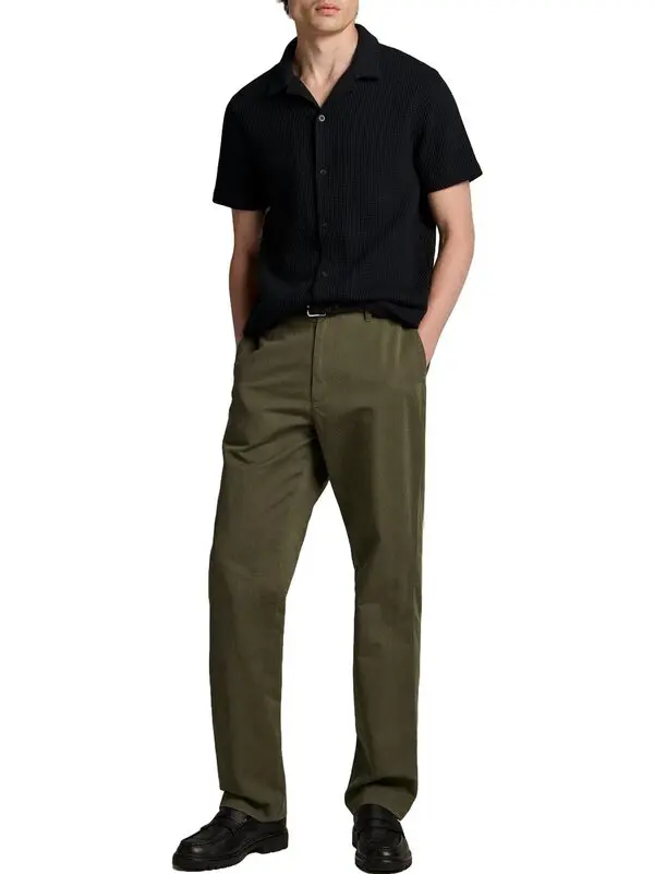 Vince Louie Relaxed Cotton-linen Chino Pant - Coulter Green