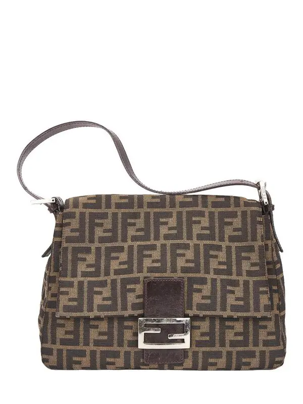 Fendi Zucca Mama Forever Baguette Shoulder Bag - Tobacco Brown