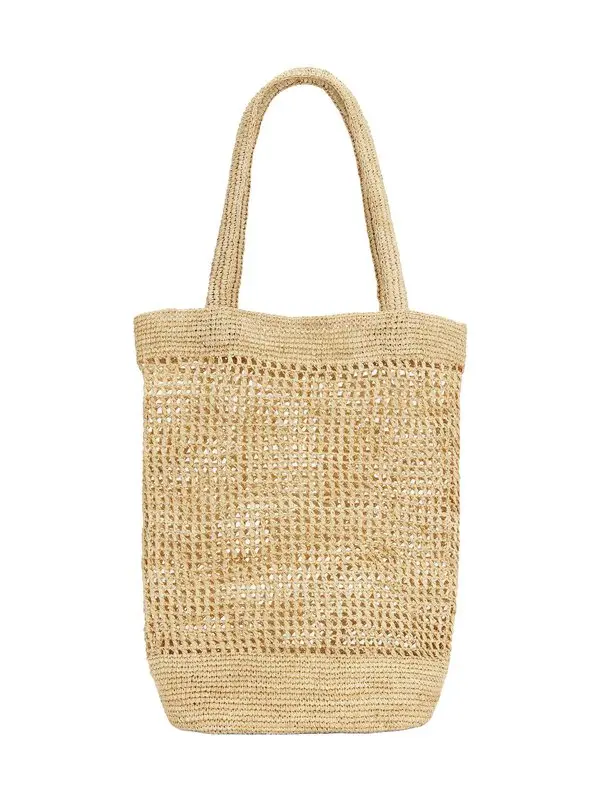 Jenni Kayne Breeze Bag Tan Crochet Raffia Tote - Natural