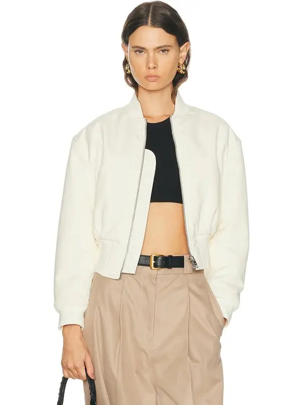 Balenciaga Cropped Bomber Jacket - Ivory