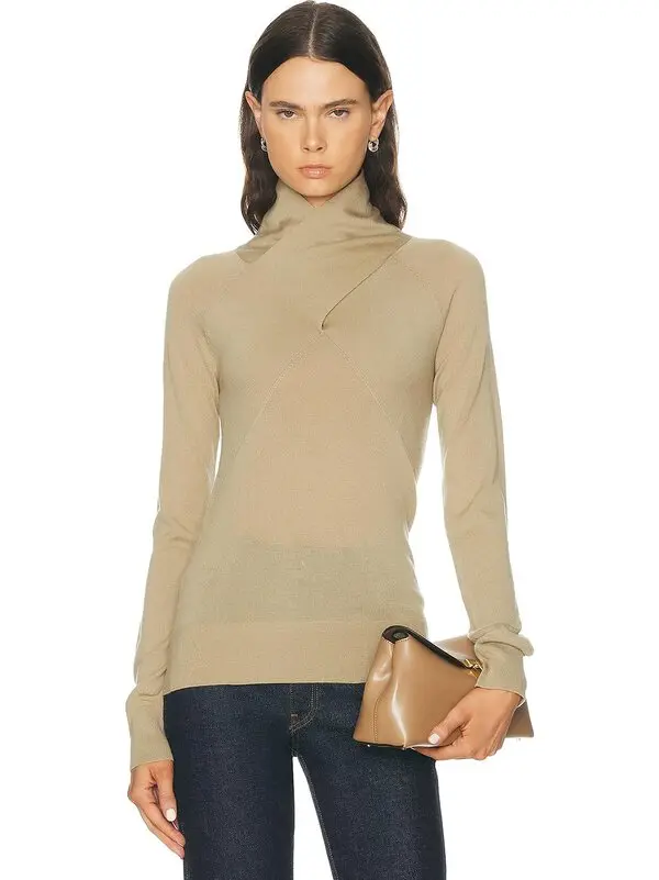 TOTEME Crossover Merino Knit Top - Desert
