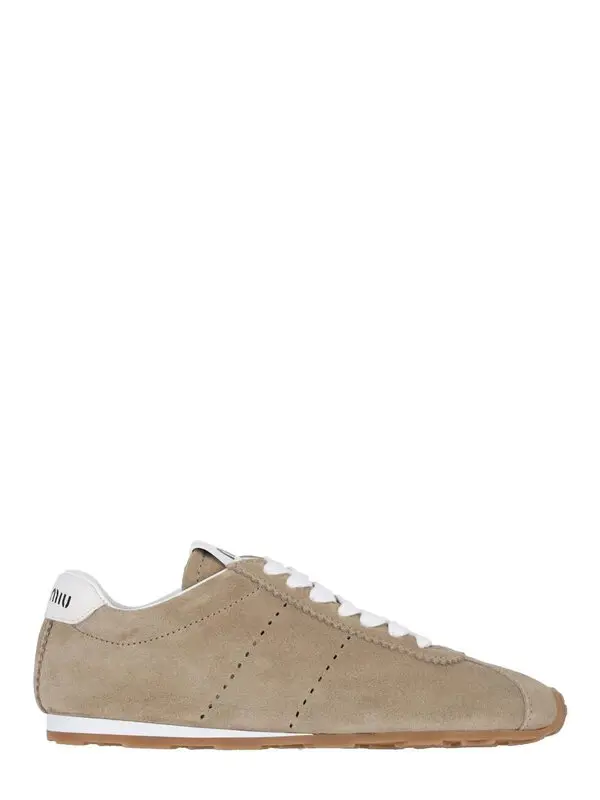 Miu Miu Plume" Suede Sneakers - Beige