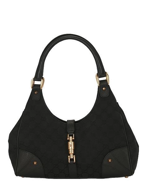 Null Gucci Nailhead Bardot Shoulder Bag - Black