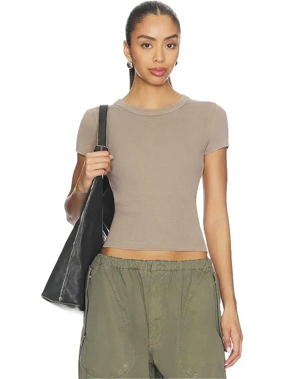 Free People X We The Free Atlas Crew Tee - Dusted Cocoa