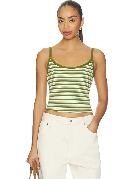 Joe's Jeans Ribbed Cami Top - Fern & Pesto Stripe
