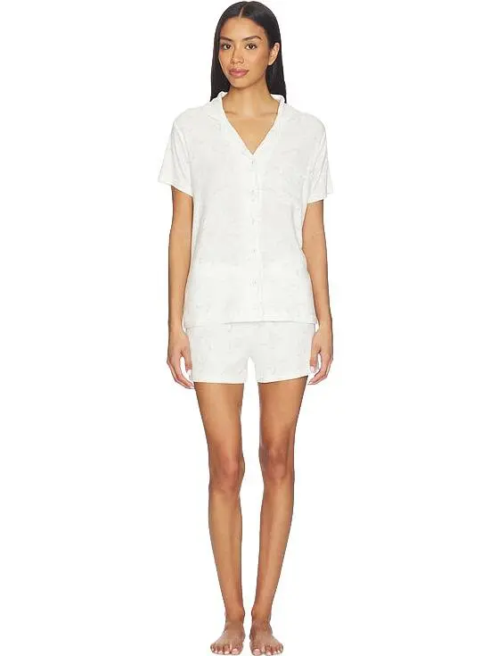 SKIMS Soft Lounge Short Sleep Set - Ivory Pearl Bows Print