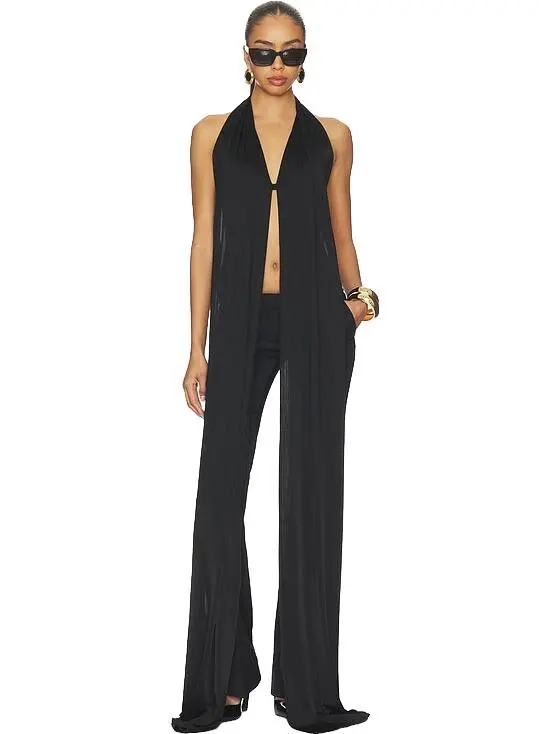 THE NEW ARRIVALS ILKYAZ OZEL Mawu Halterneck Top - Sabbia Nera