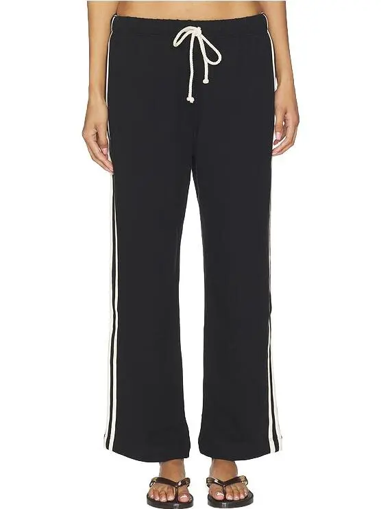 Donni. Eco-terry Stripe Crop Pant - Jet