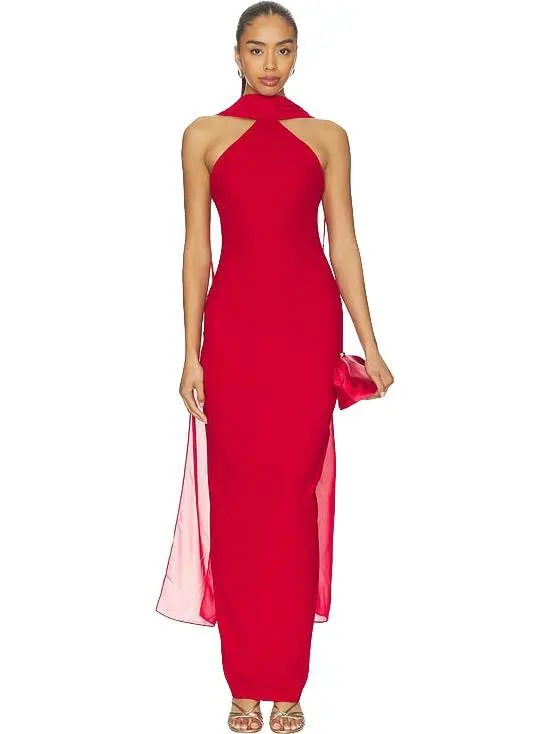 NOOKIE Martini High Neck Gown - Red