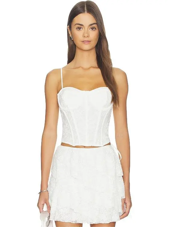 Astr The Label Madeleine Corset Top - White